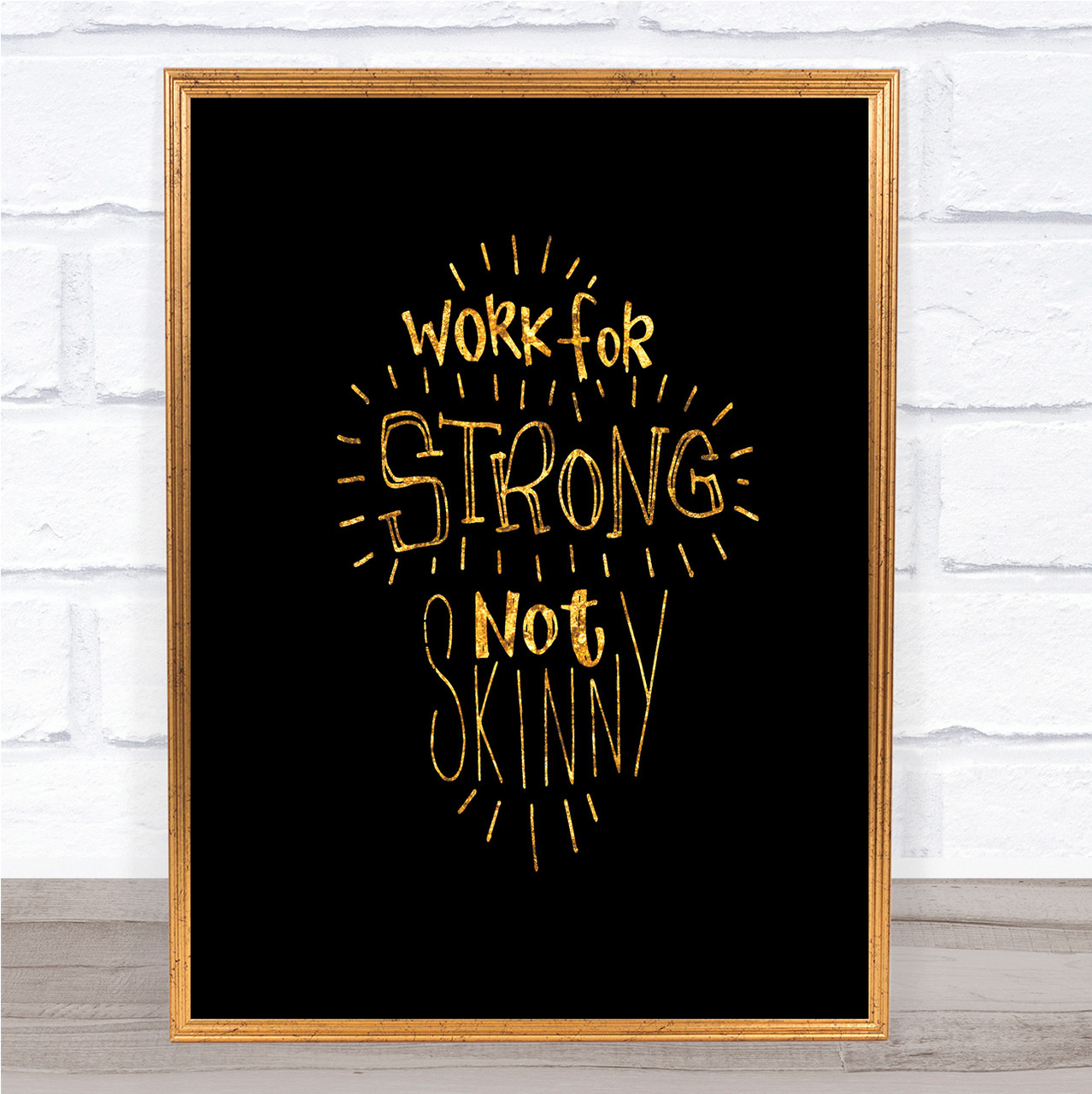 Strong Not Skinny Quote Poster Wall Art - Red Heart Print