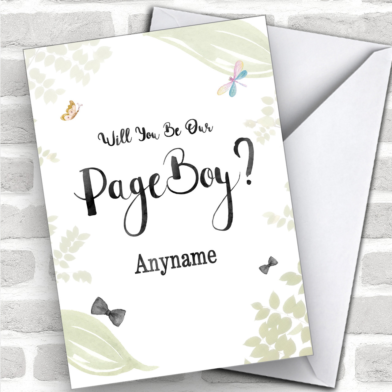 Page Boy Leaves Watercolour Will You Be My Page Boy Personalized ...