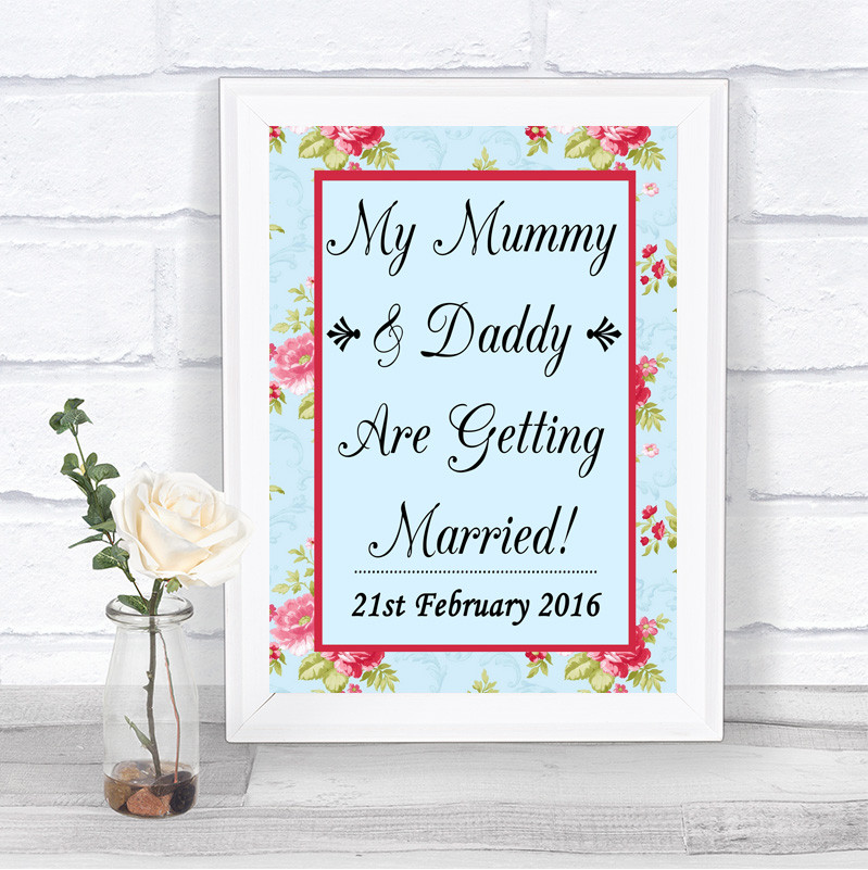 Shabby Chic Floral Mummy Daddy Getting Married Personalized Wedding ...
