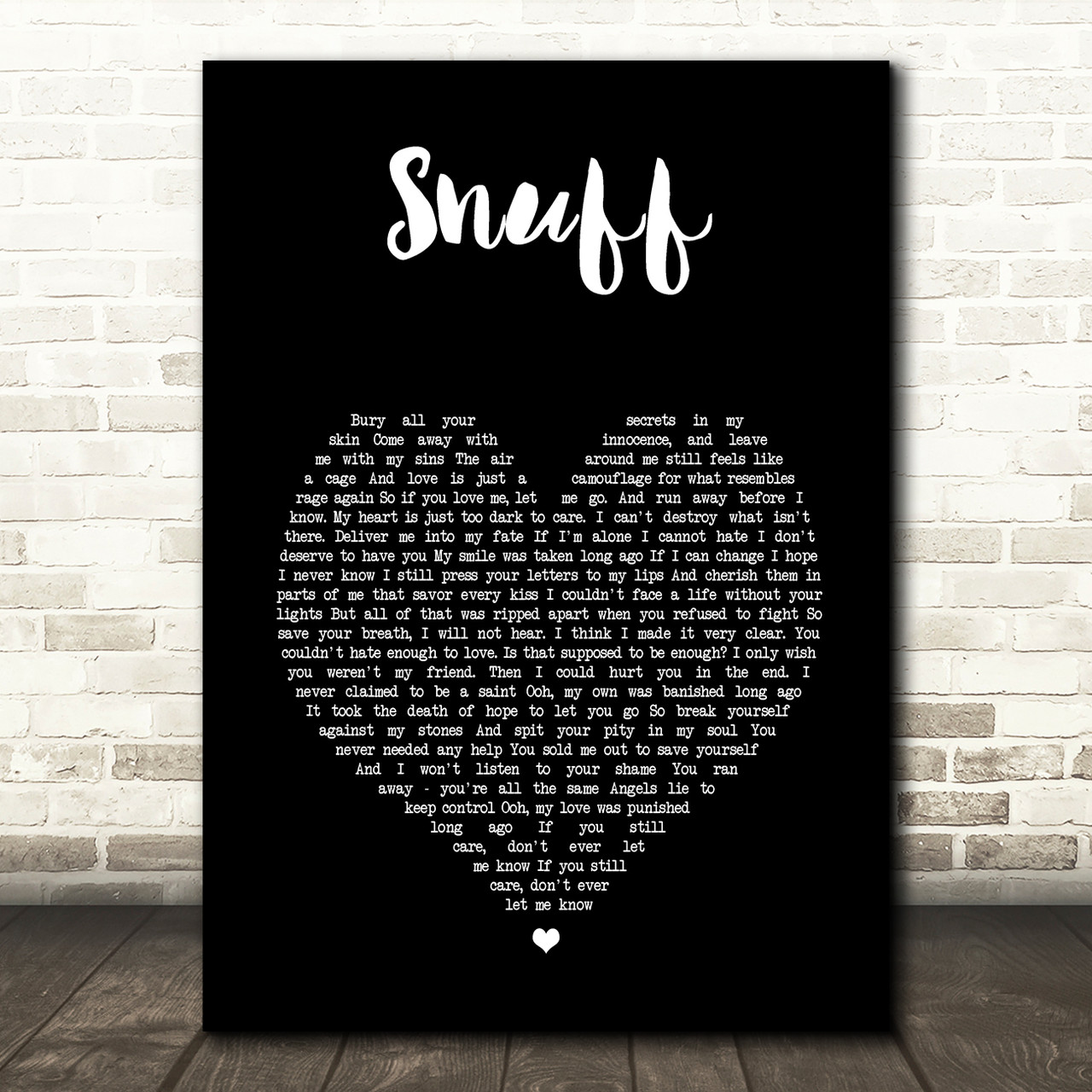 Slipknot Snuff Black Heart Song Lyric Wall Art Print - Red Heart Print
