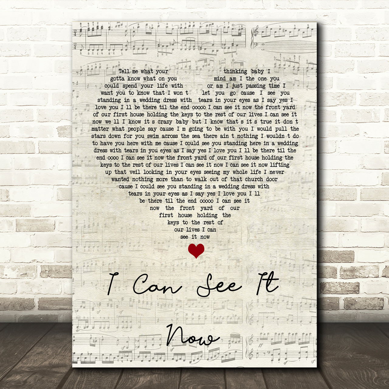 Kenzie Wheeler I Can See It Now Script Heart Song Lyric Wall Art Print ...