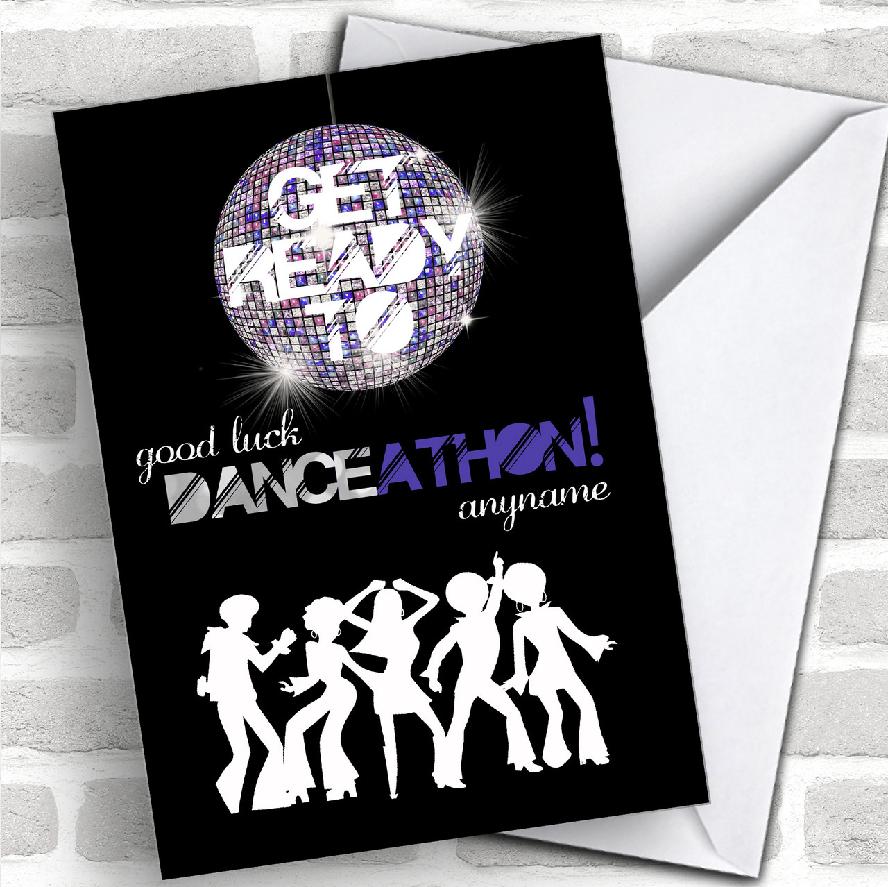 Danceathon Good Luck Personalized Good Luck Card - Red Heart Print