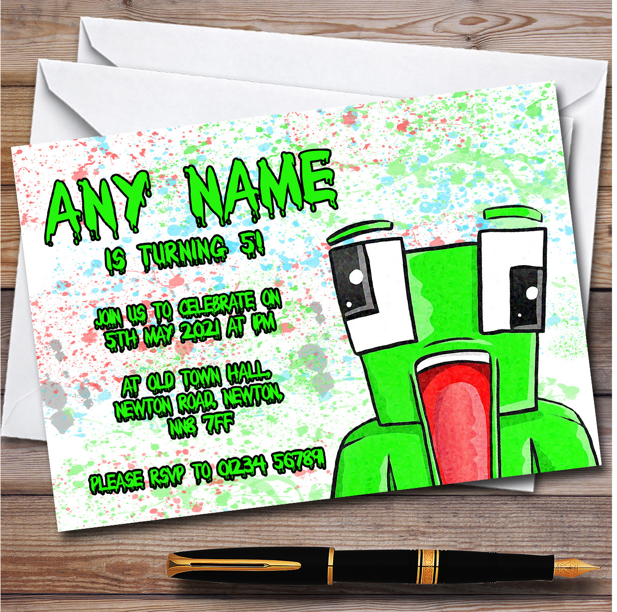 Unspeakable Youtuber Frog Splatter Art Children's Birthday Party ...