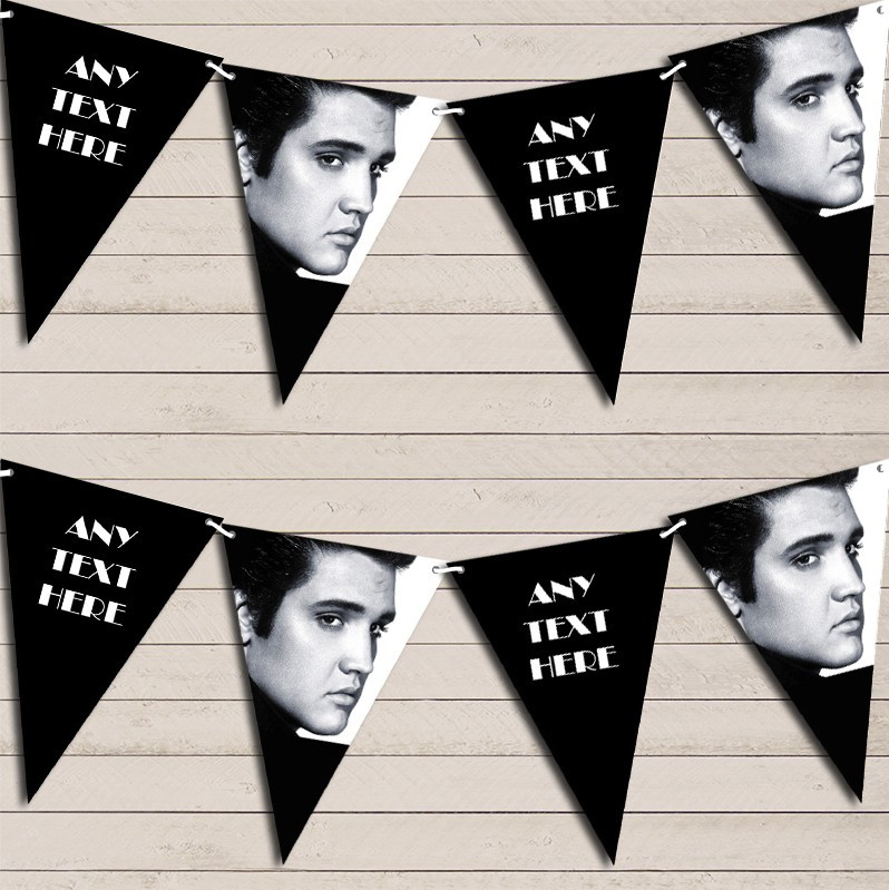 Black & White Elvis Presley Birthday Bunting Garland Party Banner - Red ...