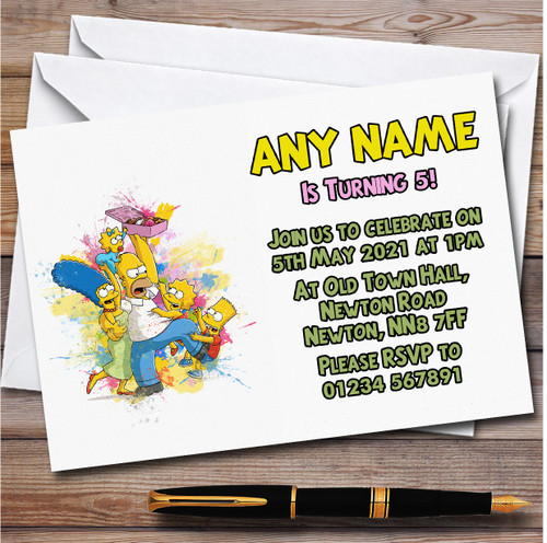 The Simpsons Splatter The Simpsons Family Children's Birthday Party ...