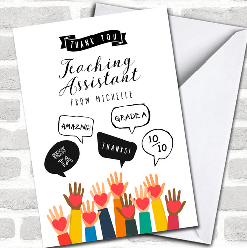 Thank You Teaching Assistant Children Hands School Leavers Personalized ...
