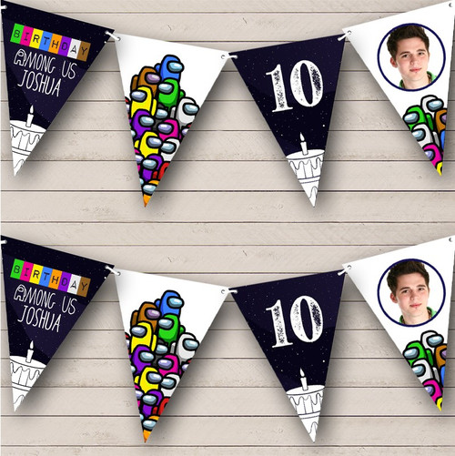 Among Us Characters Birthday Photo Age Personalized Party Banner ...