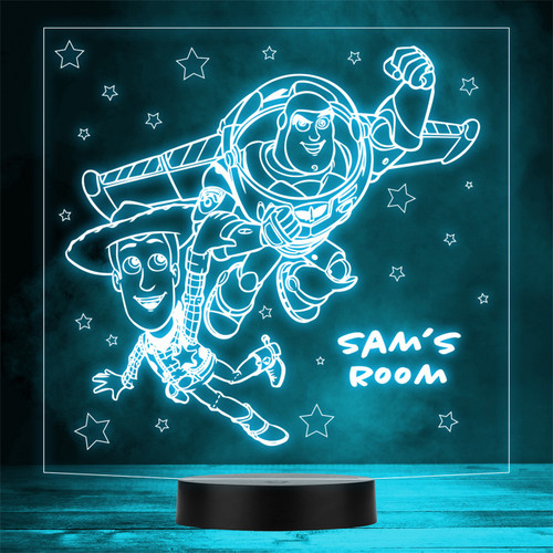 Toy Story Flying Buzz Lightyear And Sheriff Woody Custom Gift Color ...