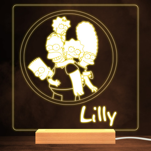 The Simpsons Family Tv Cartoon Show Personalized Gift Warm White Lamp ...