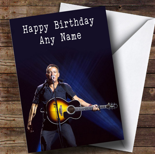 Personalized Bruce Springsteen Celebrity Birthday Card - Red Heart Print