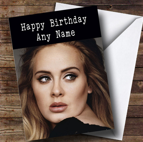 Personalized Adele Celebrity Birthday Card - Red Heart Print