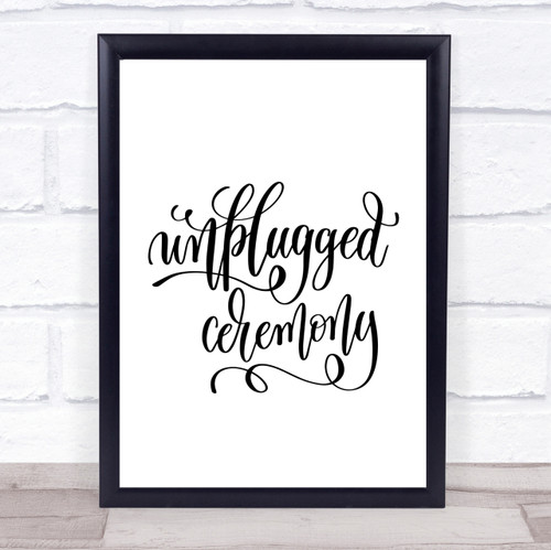Unplugged Ceremony Quote Print Poster Typography Word Art Picture - Red ...