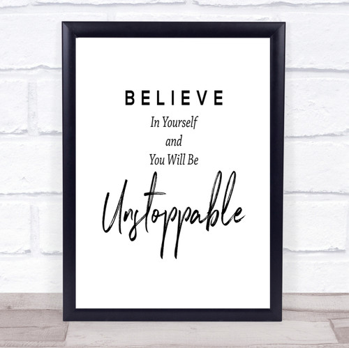 Unstoppable Quote Print Poster Typography Word Art Picture - Red Heart ...
