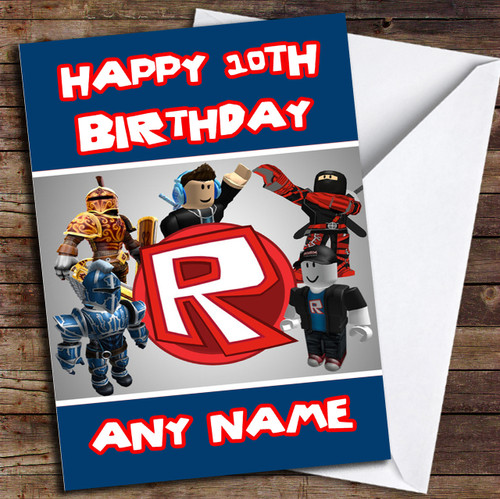 Roblox Logo Personalized Birthday Card - Red Heart Print