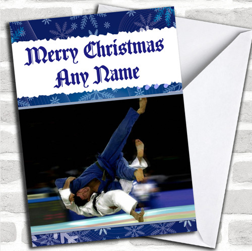 Judo Personalized Christmas Card - Red Heart Print