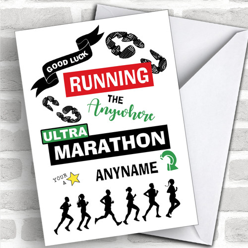 Running Anywhere Ultra Marathon Good Luck Personalized Good Luck Card ...