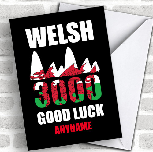 Welsh 3000 Challenge Good Luck Personalized Good Luck Card - Red Heart ...