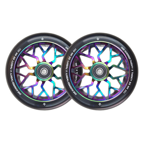 Blunt Envy 120mm Prodigy X Stunt Scooter Wheels - Pair - Black/Neo Chrome