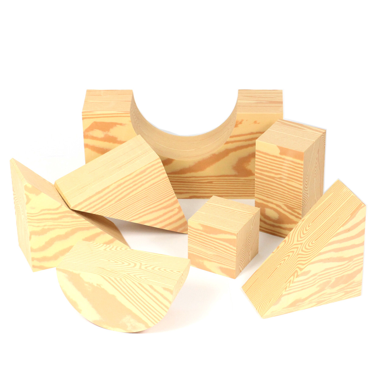 Bricks Natural Wood Effect, Soft Foam Mixed Shapes Set of 32 - Talking ...