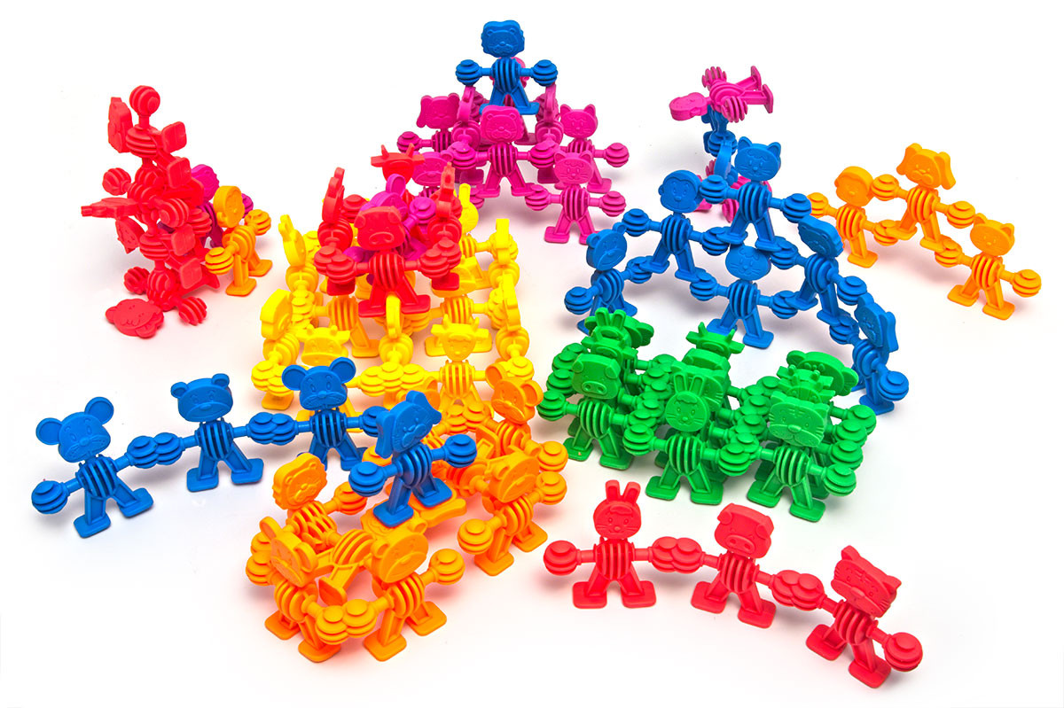Construction Soft Touch Animals 72 Piece Set - Talking Turtle Australia