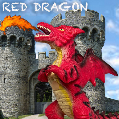 Big Red Dragon Large Red Metal Dragon Garden Sculpture 85cm.