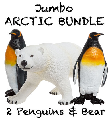 Jumbo Polar Bear & Penguin Toys - 3PCs | Talking Turtle AU