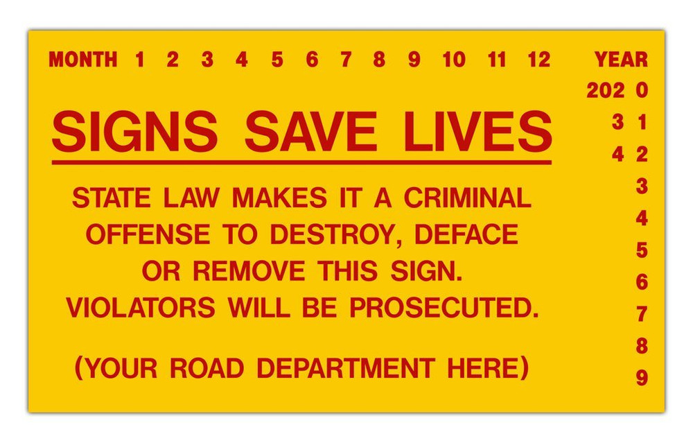 Sign Date Stickers | Dornbos Sign & Safety, Inc.