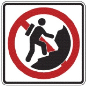 18" x 18" NO ROCK CLIMBING