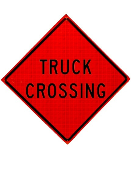 Truck Crossing Roll-Up Sign from Dornbos Sign & Safety Inc.