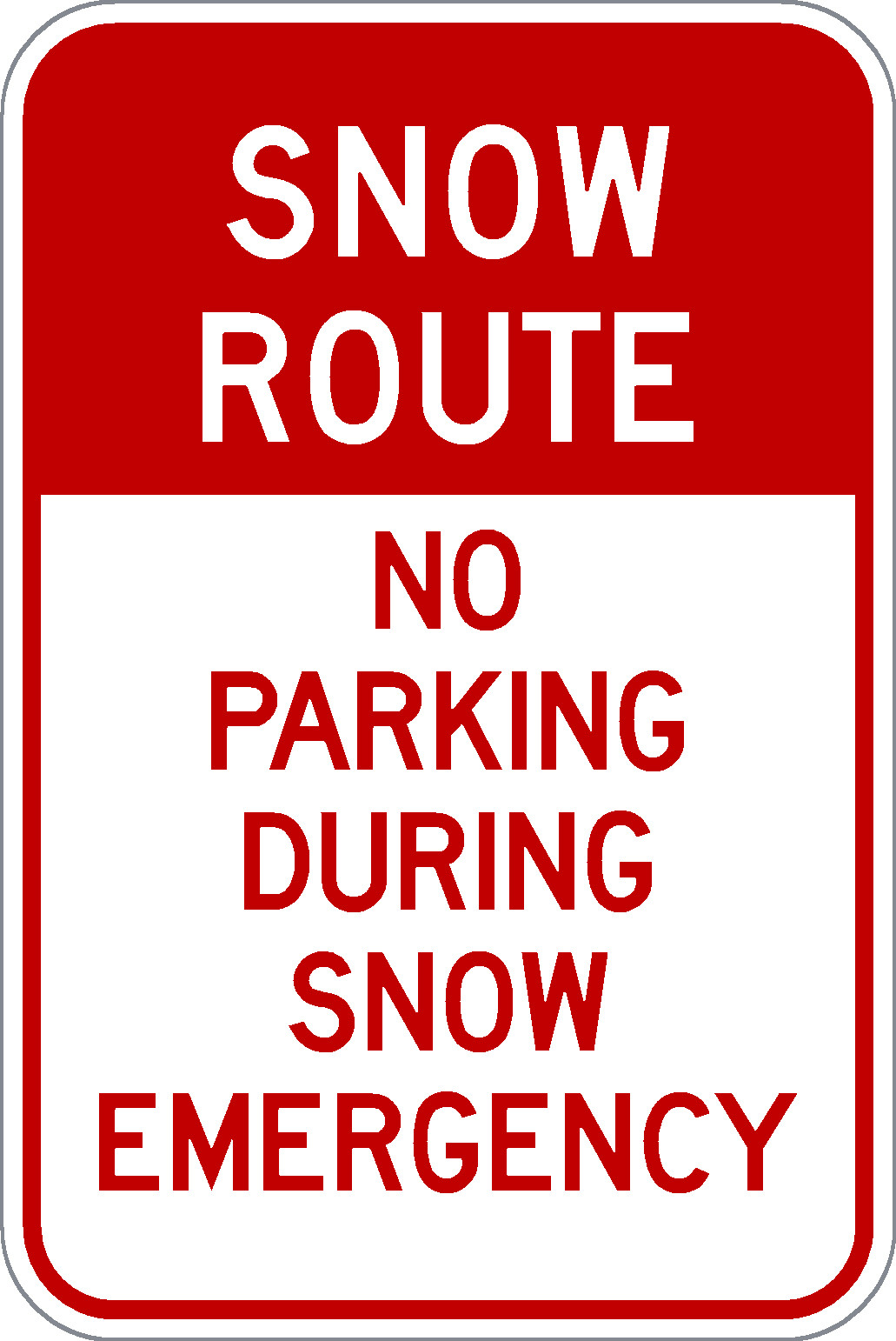 Snow Route Emergency Parking Sign by Dornbos Sign & Safety Inc.