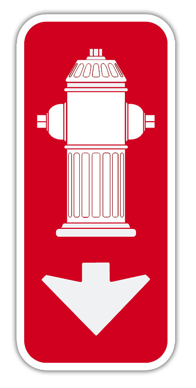Fire Hydrant Signage | Fire Hydrant Symbol | Red White Sign