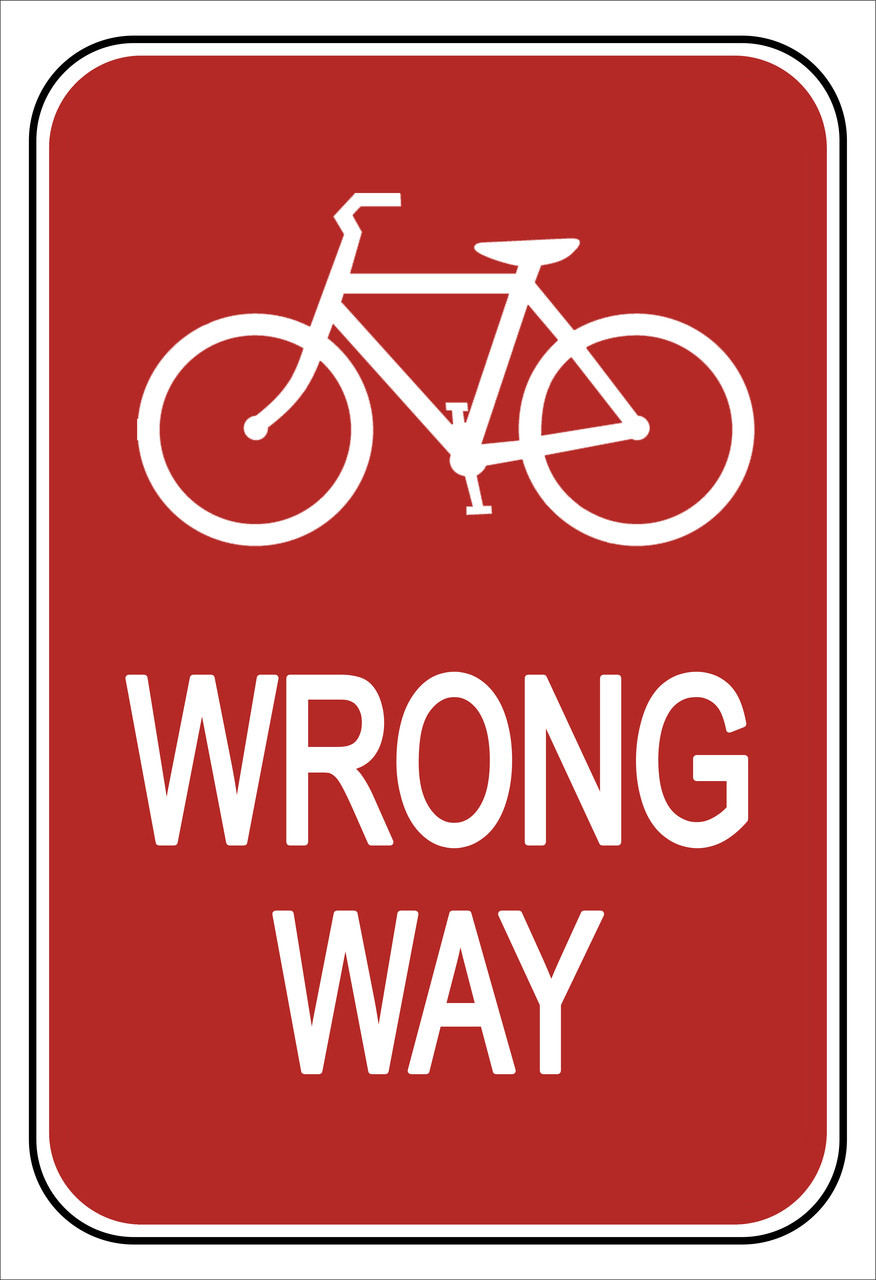 wrong way' sign