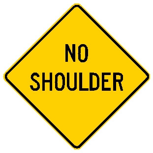 W8-23 NO SHOULDER