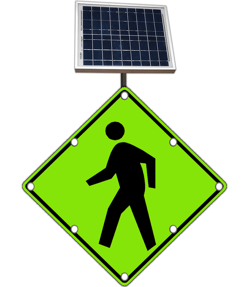Flashing Pedestrian Crossing Sign | W11-2 sign