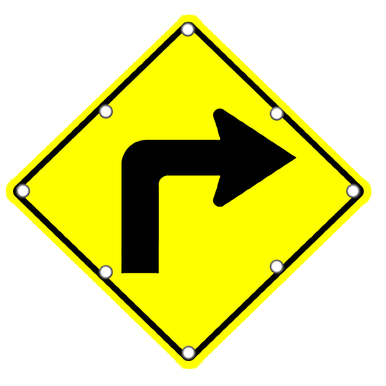 Flashing LED W1-1R Right Turn | Dornbos Sign & Safety, Inc.