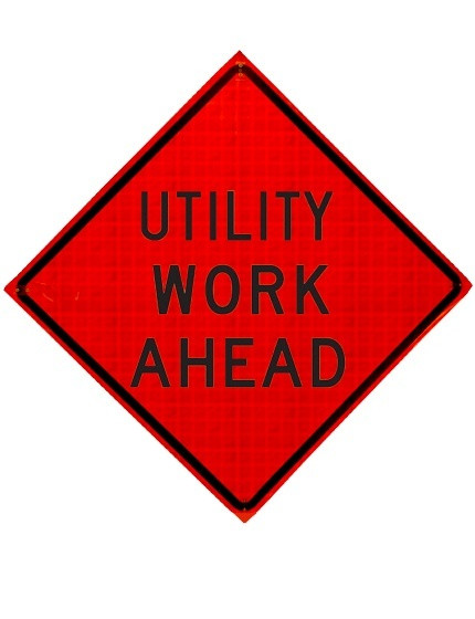 Utility Work Ahead Roll-Up Sign from Dornbos Sign & Safety Inc.