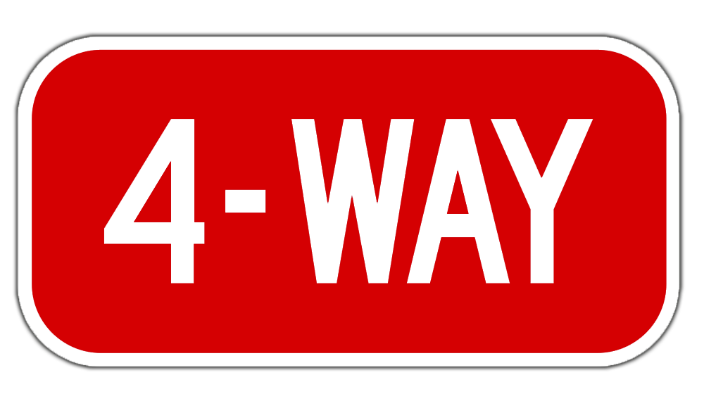 4 Way Sign | Red and White Sign | Dornbos Sign and Safety