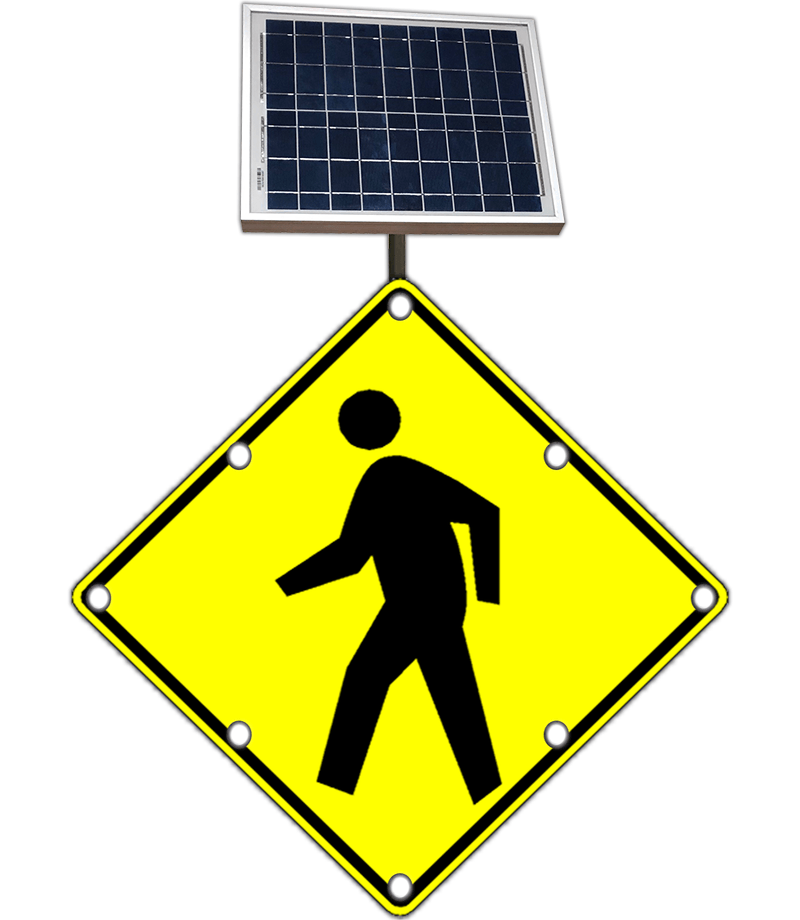 Flashing Pedestrian Crossing Sign | W11-2 sign