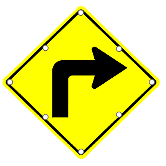 Flashing LED W1-1R Right Turn | Dornbos Sign & Safety, Inc.