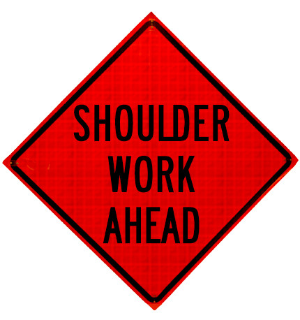 Shoulder Work Ahead Roll-Up Sign from Dornbos Sign & Safety Inc.