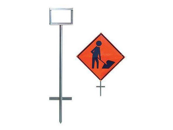 In Ground Stand for Roll-Up Signs from Dornbos Sign & Safety Inc.