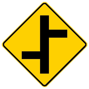 W2-7L Offset Side Road Left - Dornbos Sign & Safety Inc.