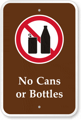 No Cans or Bottles Sign | Park Signs for Sale