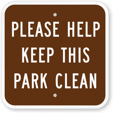 Keep Park Clean Sign | Park Signs for Sale