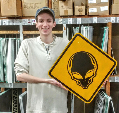 Alien Crossing Ahead Sign from Dornbos Sign & Safety Inc.