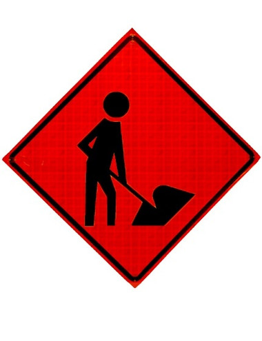 Worker Symbol Roll-Up Sign from Dornbos Sign & Safety Inc.