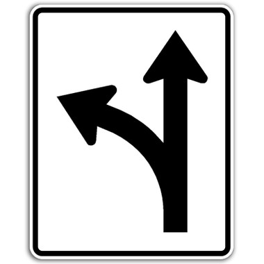 Left/Thru Arrow Sign | Dornbos Sign & Safety, Inc.