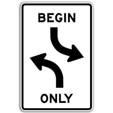 Begin Only Center Arrows | Dornbos Sign & Safety, Inc.