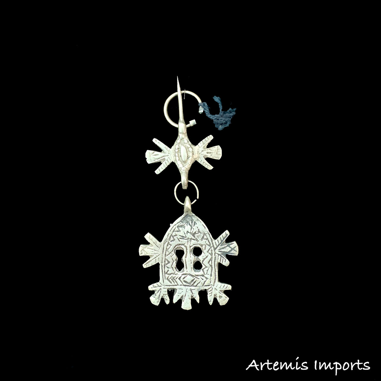 Fibula with Hanging Piece from Morocco - Artemis Imports Belly Dance Store
