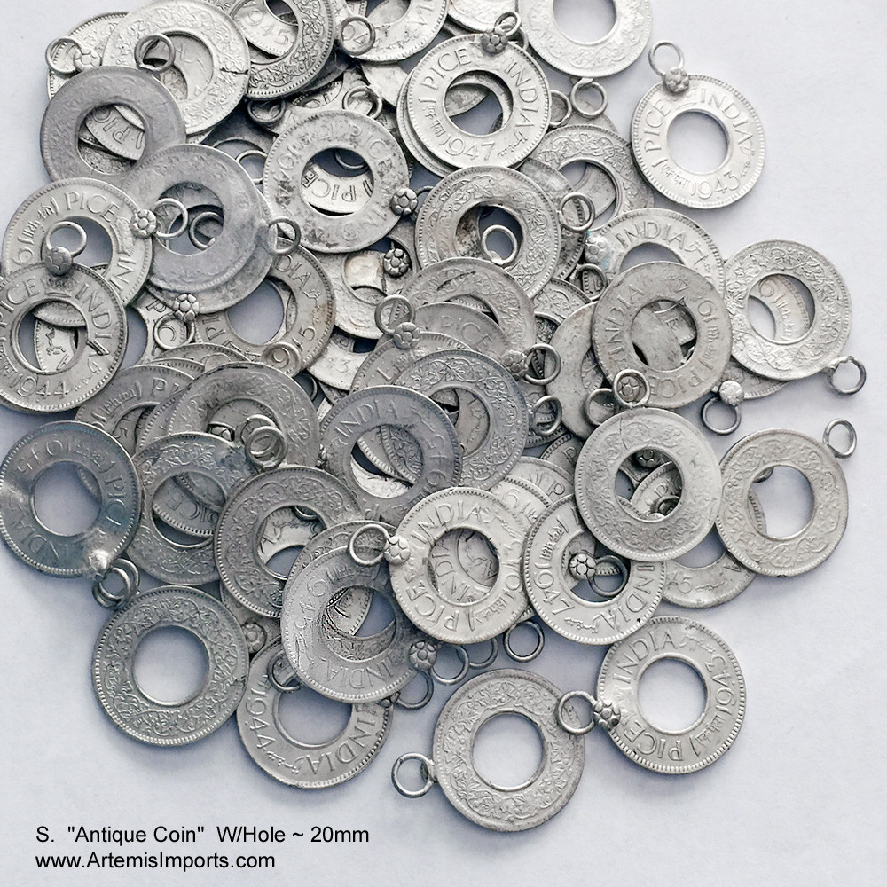 Belly Dance /Tribal Coins for Costuming - "Antique Look" Coin with Hole ...